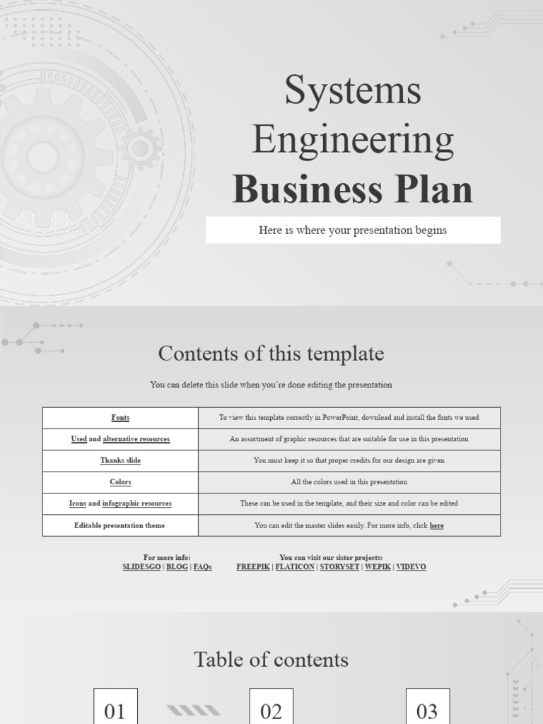 Systems Engineering Business Plan by Slidesgo | PDF | Marketing | Business Model