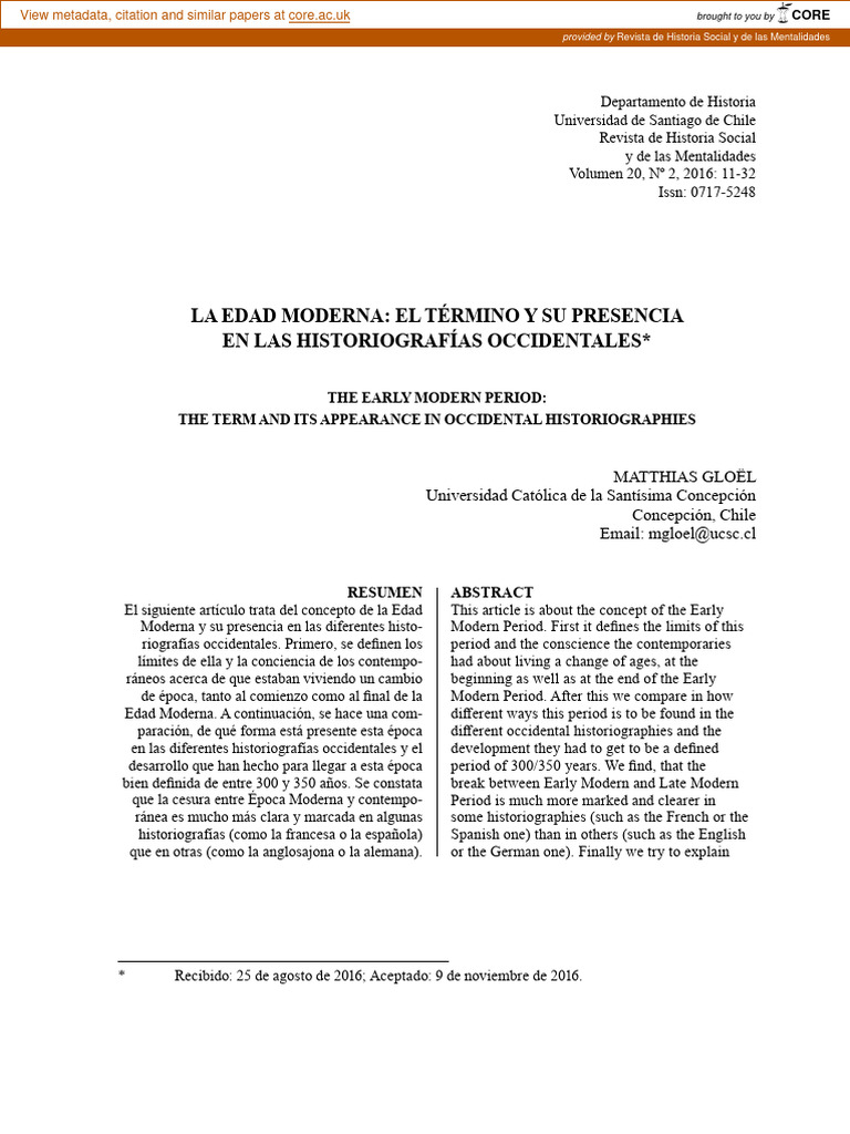 Edad Moderna Concepto | PDF | Período moderno temprano | Edades medias