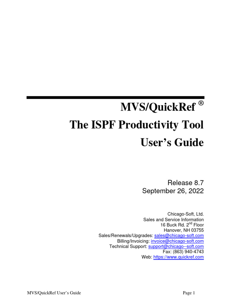 QuickRef 8.7 User Guide | PDF | Information Technology | System Software