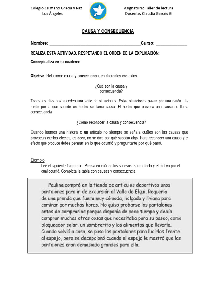 Causa y Consecuencia para Niños | PDF
