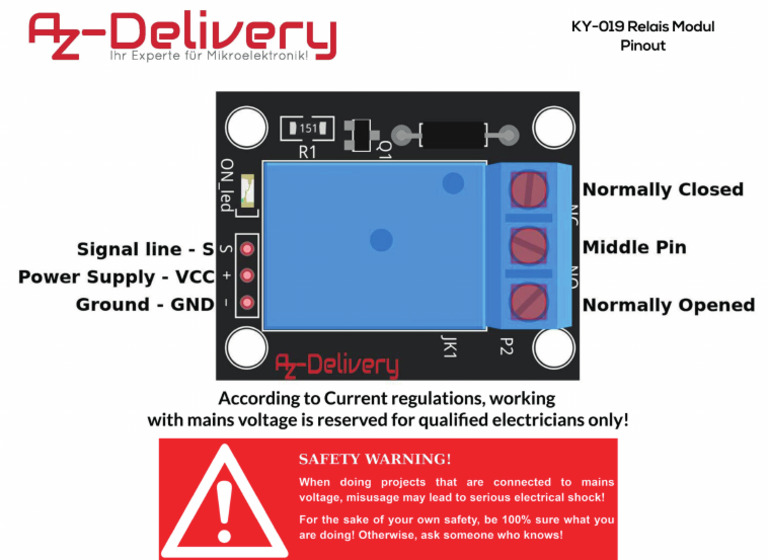 Ky-019 1.Relais Pinout | PDF