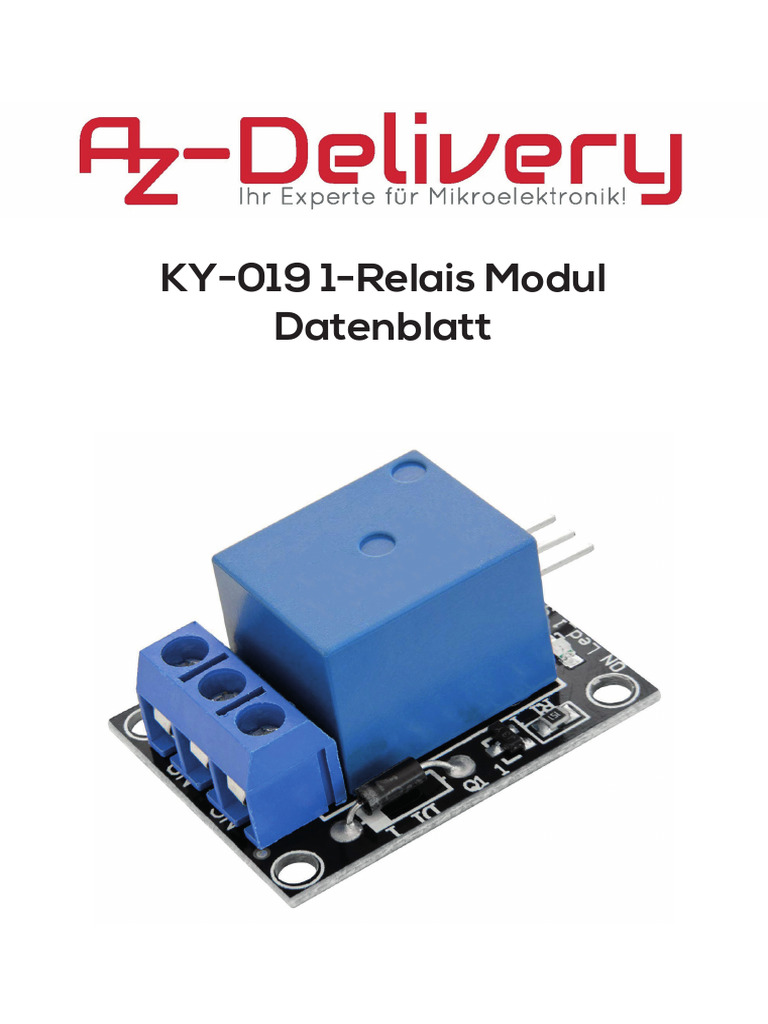 KY-019 1-Relais Modul Datenblatt AZ-Delivery Vertriebs GMBH | PDF