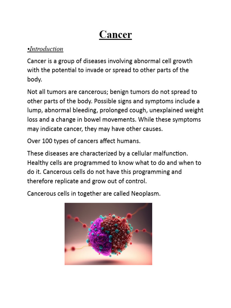 Cancer Project Class 12 | PDF | Cancer | Neoplasms