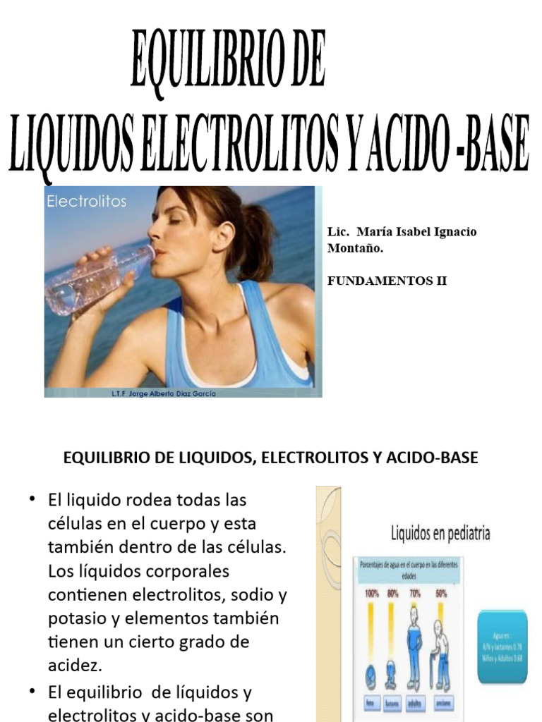 Liquidos y Electrolitos | PDF | Solución tampón