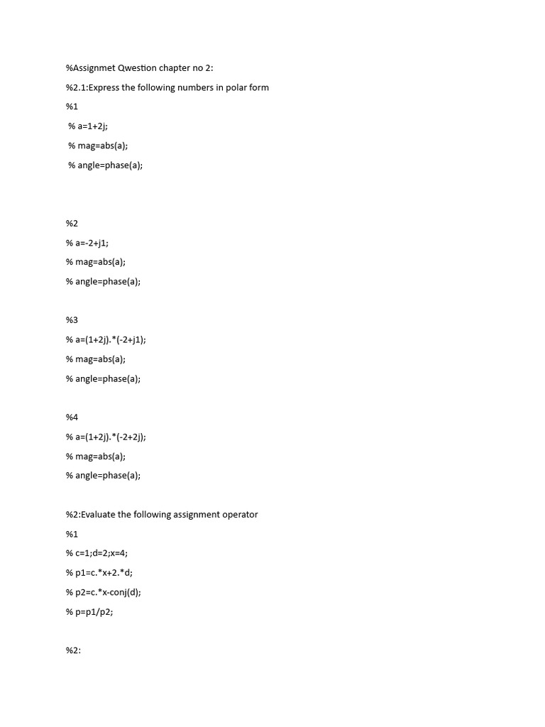 Matlab Assignment Pdf Matrix Mathematics Determinant 