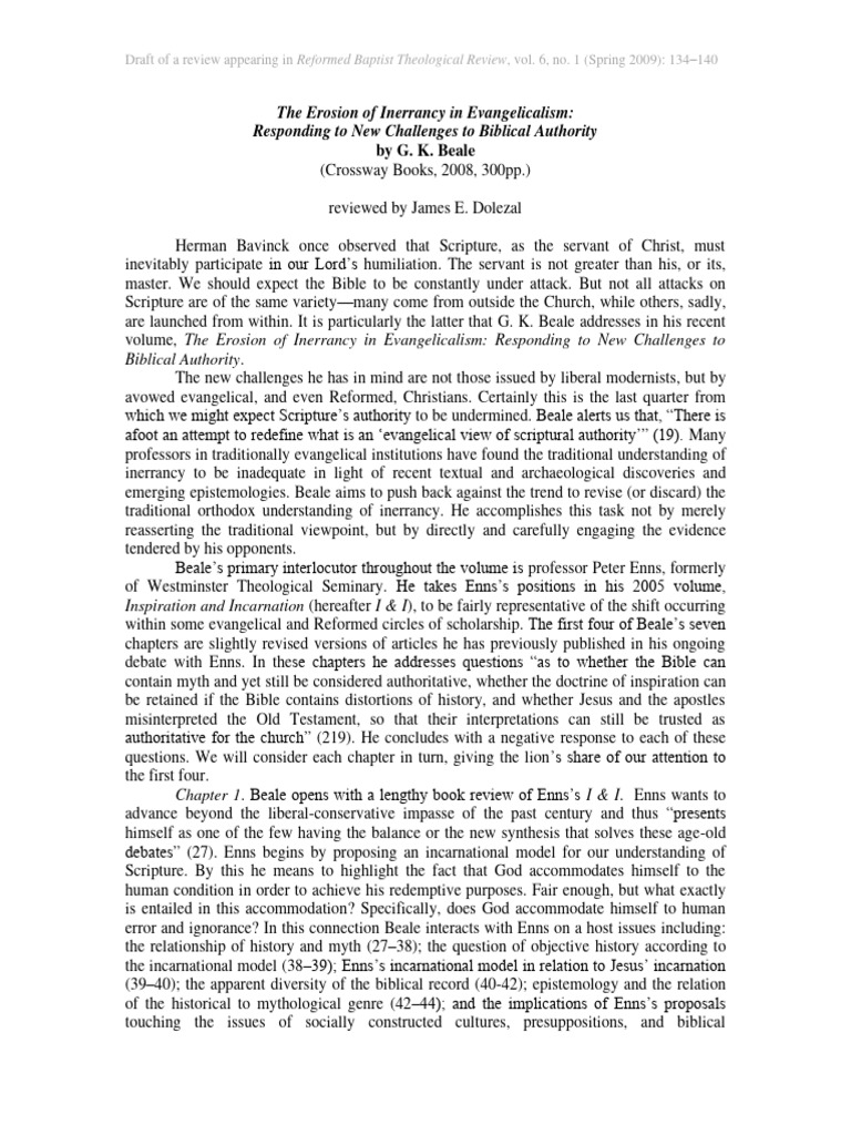 The Erosion Of Inerrancy In Evangelicali Pdf Biblical Inerrancy Bible