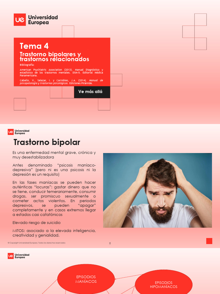Tema 4 - Trastornos Bipolares | PDF | Manía | Desorden bipolar