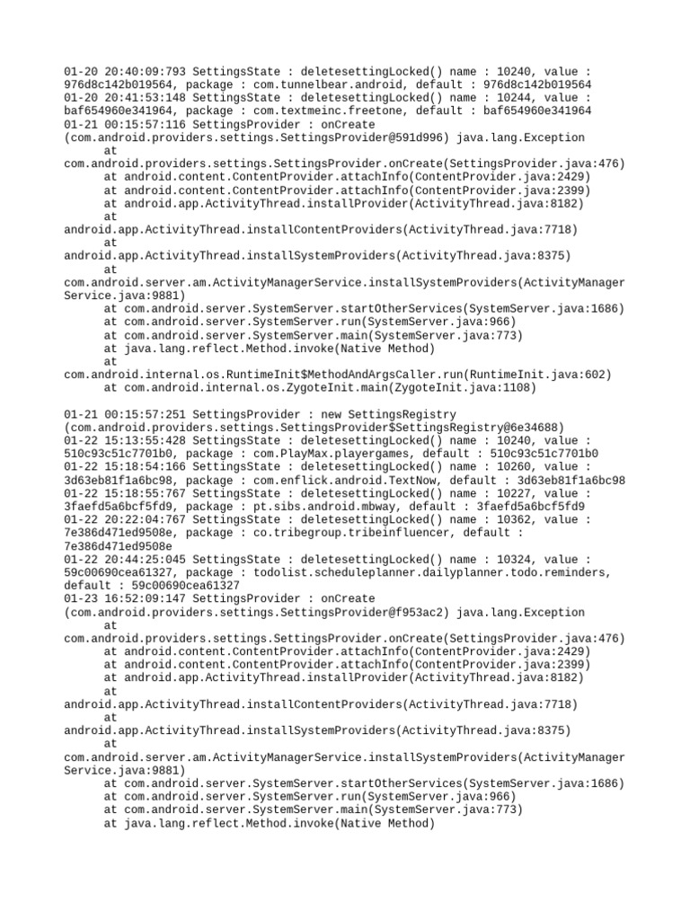 settingsprovider | PDF | Java (Programming Language) | Oracle Corporation
