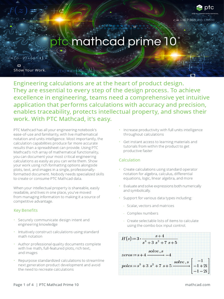 Mathcad-Prime-10-Datasheet-V3-Interactive | PDF | Microsoft Excel | Matrix (Mathematics)
