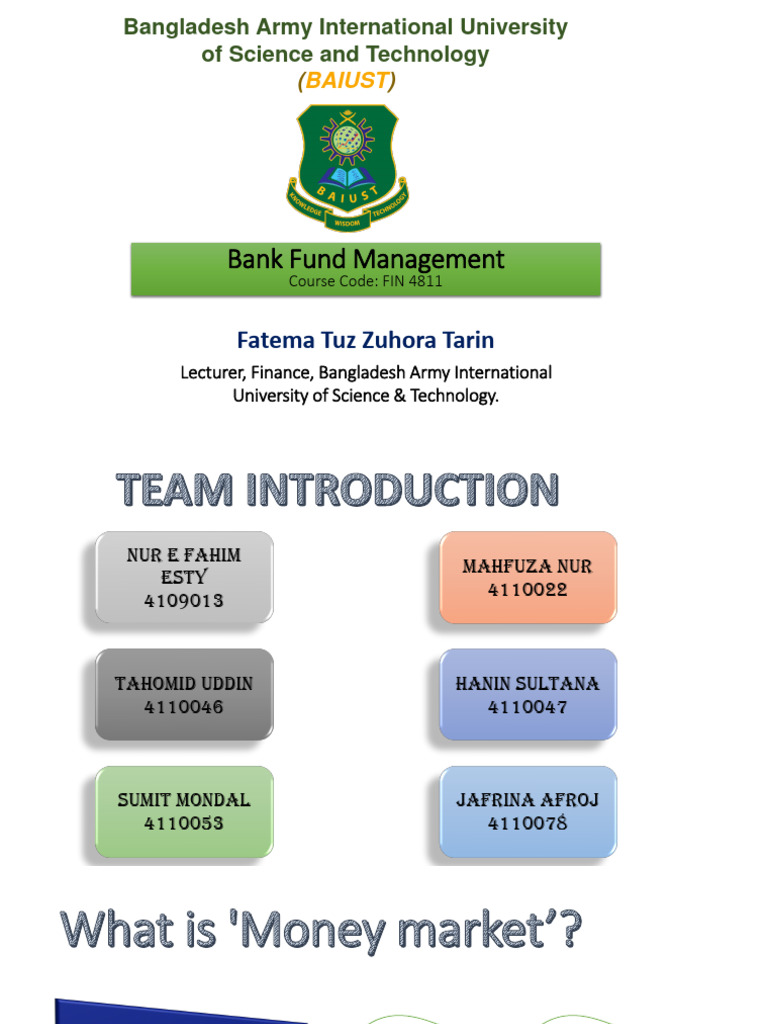 Bank Fund Management | PDF | Financial Markets | Money Market