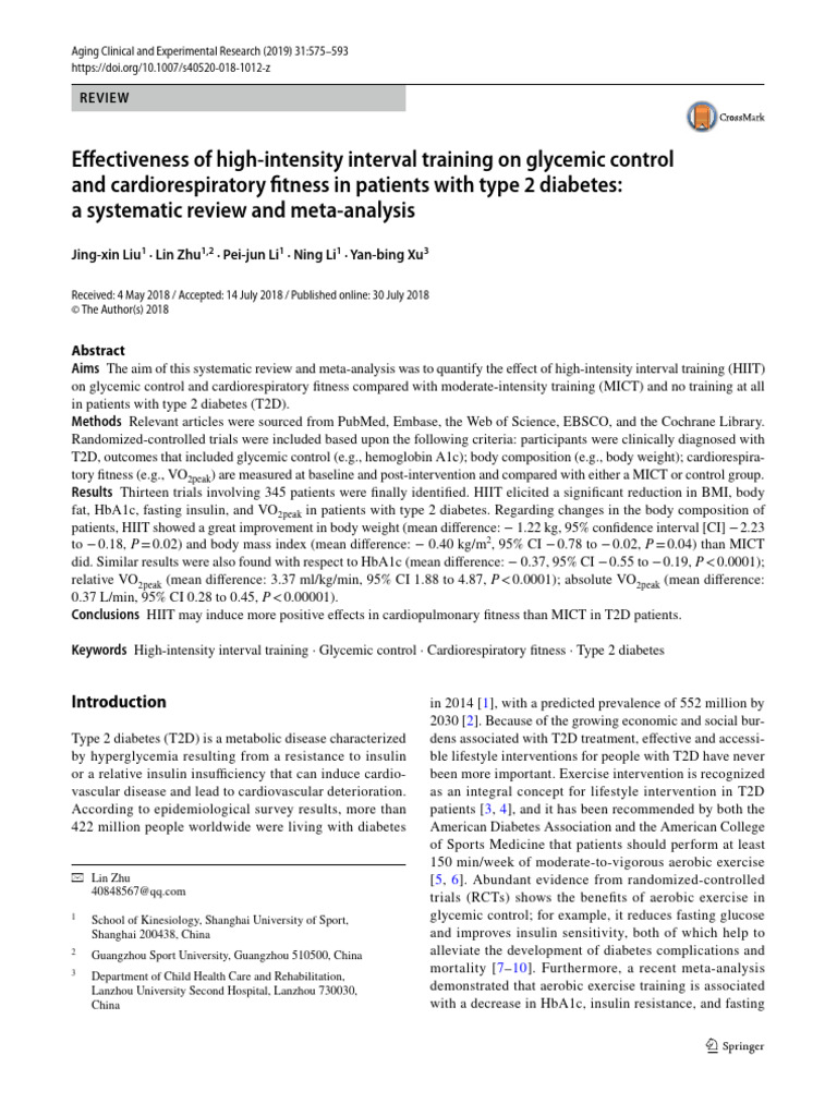 HIIT Vs MICT | PDF | High Intensity Interval Training | Diabetes Management