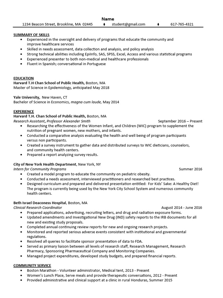 CV Samples and Templates You Can Use | PDF | Clinical Trial | Public Health