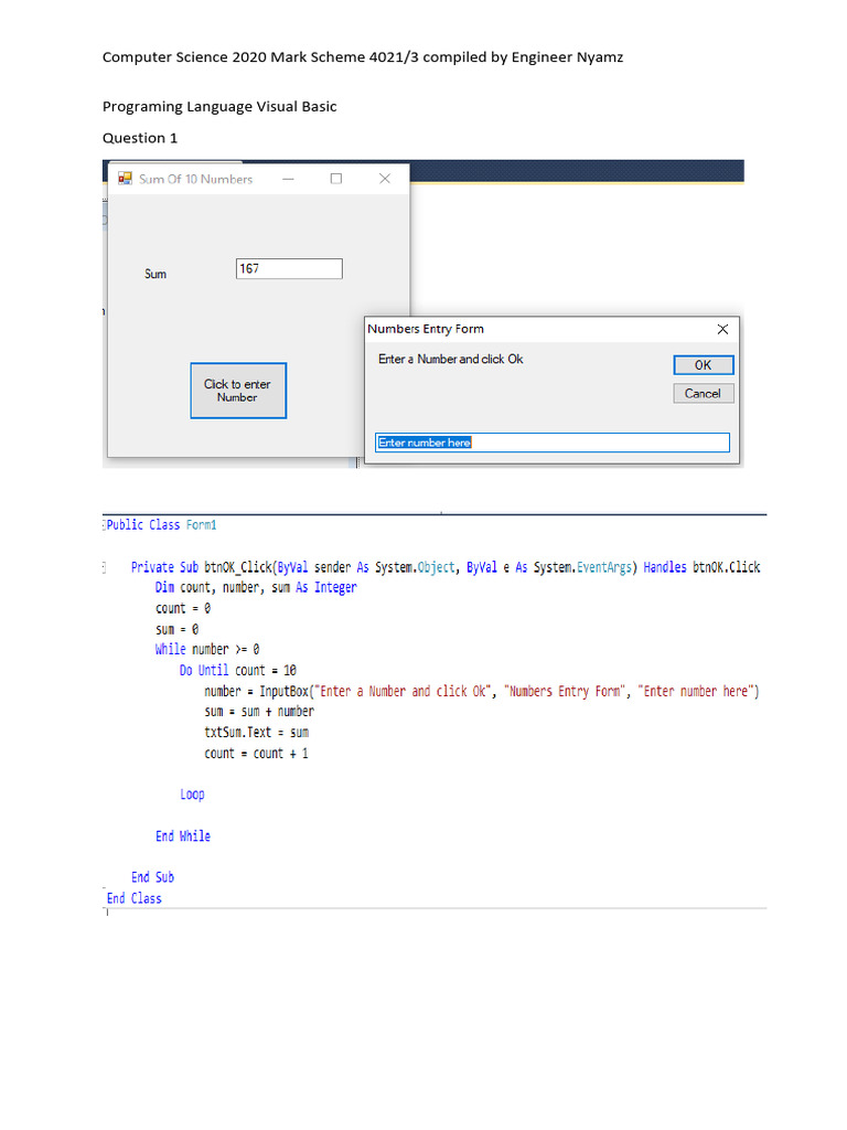 2020 Paper 3 Marking Scheme | PDF | Computer Science | Computing