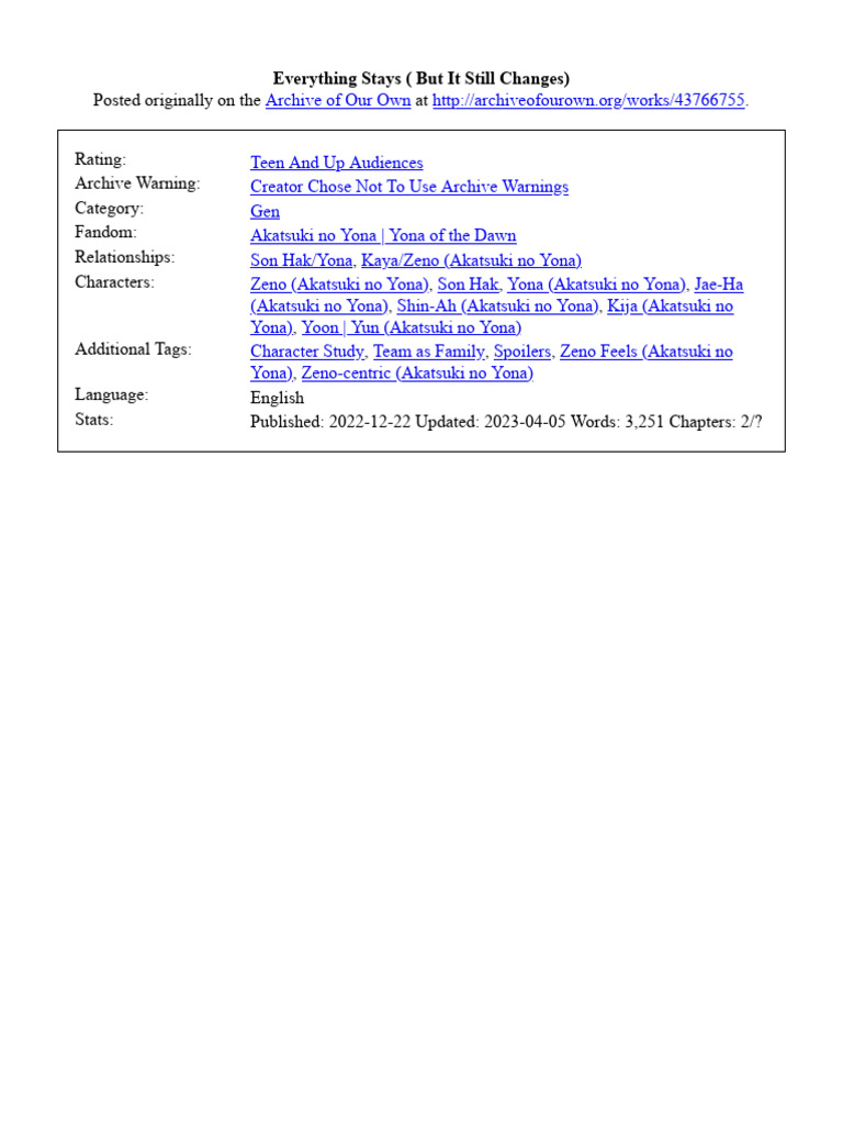 Everything Stays But It | PDF