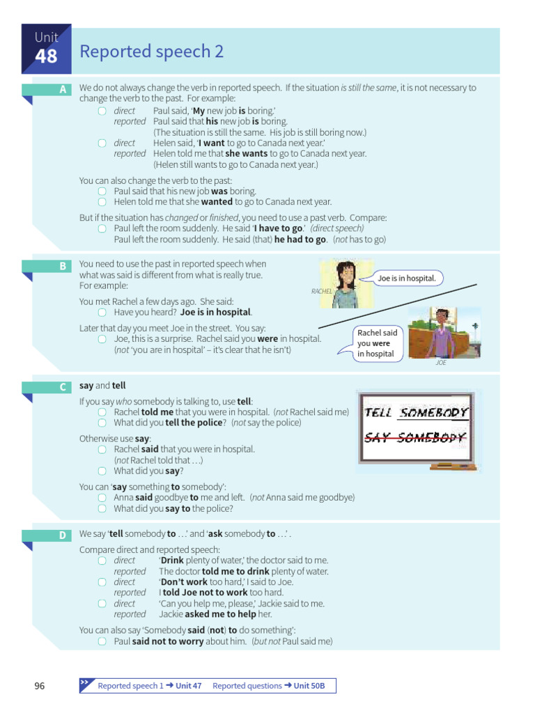 Ver Patterns + Reported Speech Review | PDF