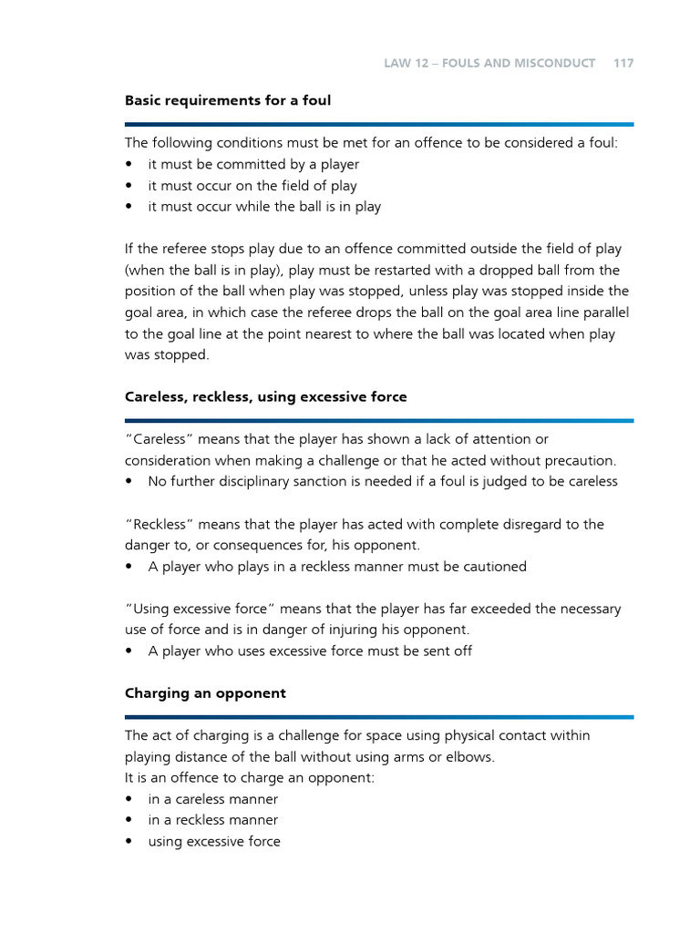 Understanding Football Fouls and Misconduct | PDF | Ball Games ...