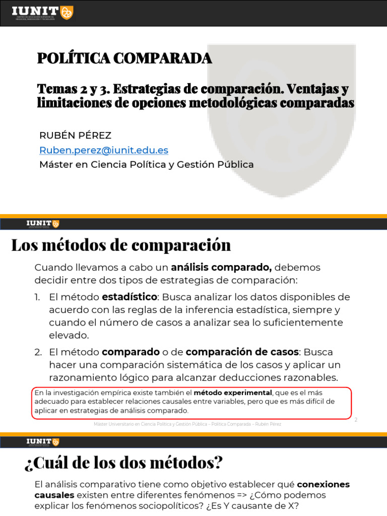 Tema 2y3 - Estrategias de Comparación | PDF | Método científico | Estadísticas