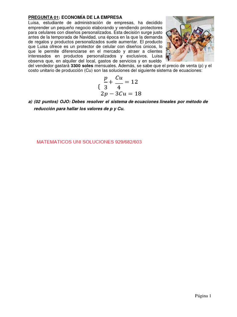 Evaluación Matematica Aplicada ISIL | PDF | Ecuaciones | Oferta (economía)