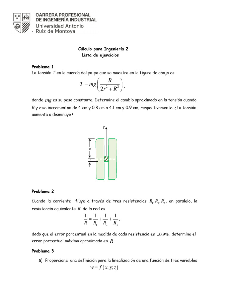 Lista de Ejercicios - Sem 12-2022-2 | PDF | Resistencia Eléctrica y Conductancia | Derivado