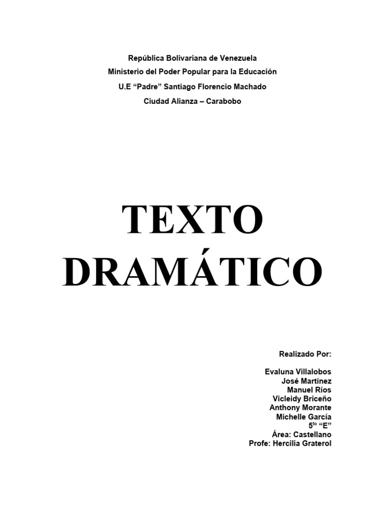 Texto Dramático | PDF | Teatro | Comedia