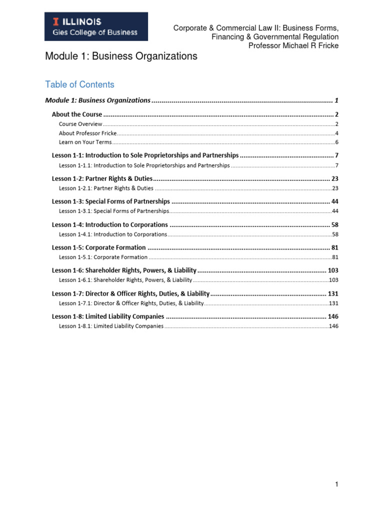 2 Module 1 Transcript | PDF | Partnership | Limited Partnership