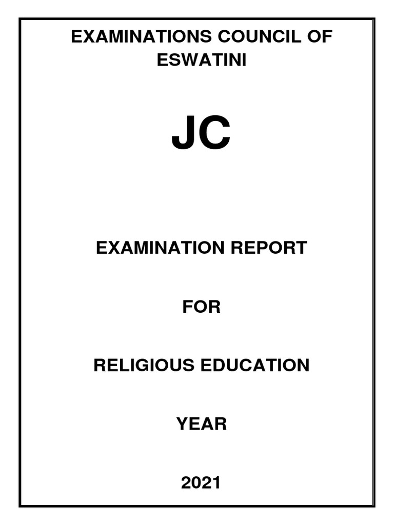 JC Religious Education 2021 Exminer Report | PDF | Jesus | Moses