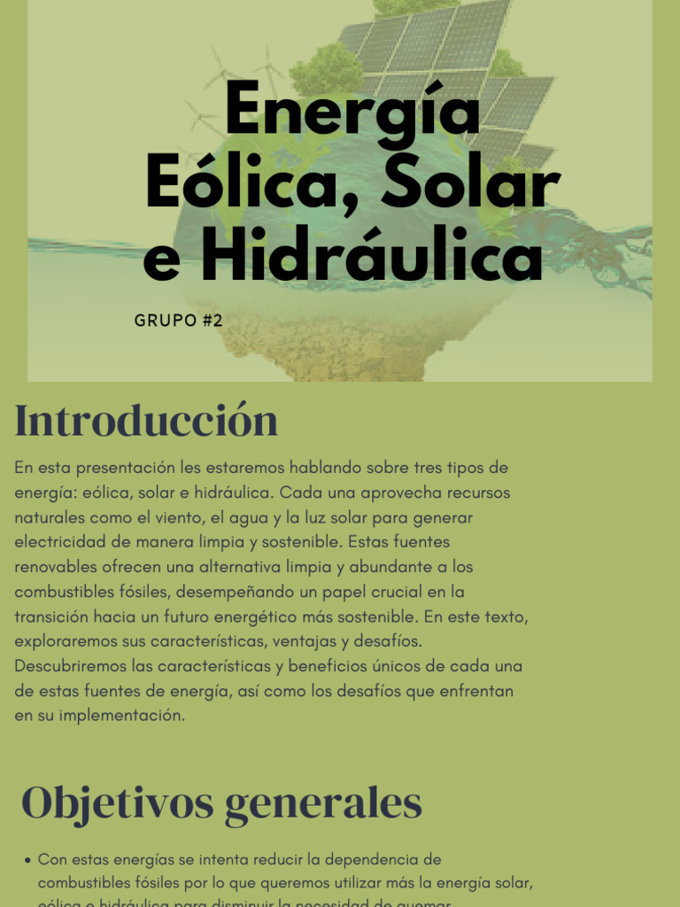 Energías Eólica Solar E Hidráulica Pdf Energía Renovable Energía