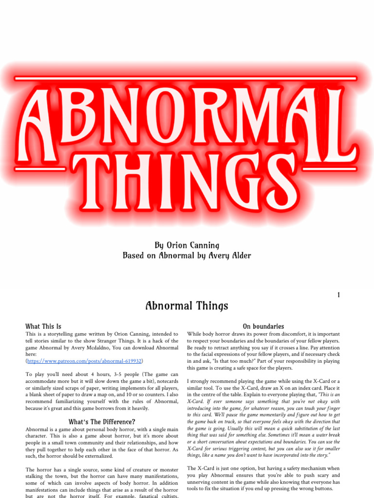 Abnormal Things (Printer Friendly) | PDF | Horror Films