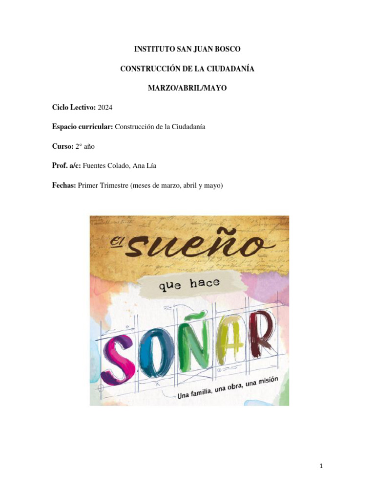 Construccion De La Ciudadania 2 Año Primer Trimestre 2024 Pdf