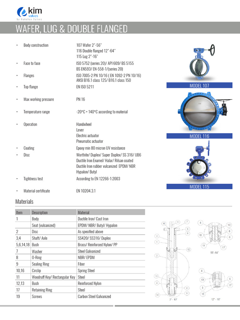 Wafer Lug Double Flanged 107 115 116 | PDF | Steel | Materials