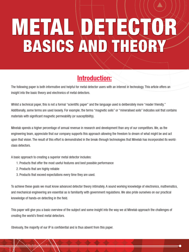 Metal Detector Basics & Theory Guide | PDF | Inductor | Electromagnetic ...