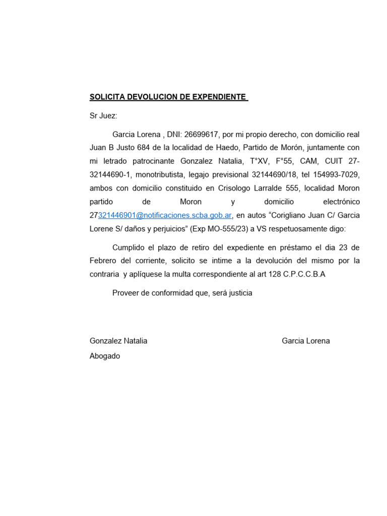 TP 4 Devolucion Expediente 1 | PDF