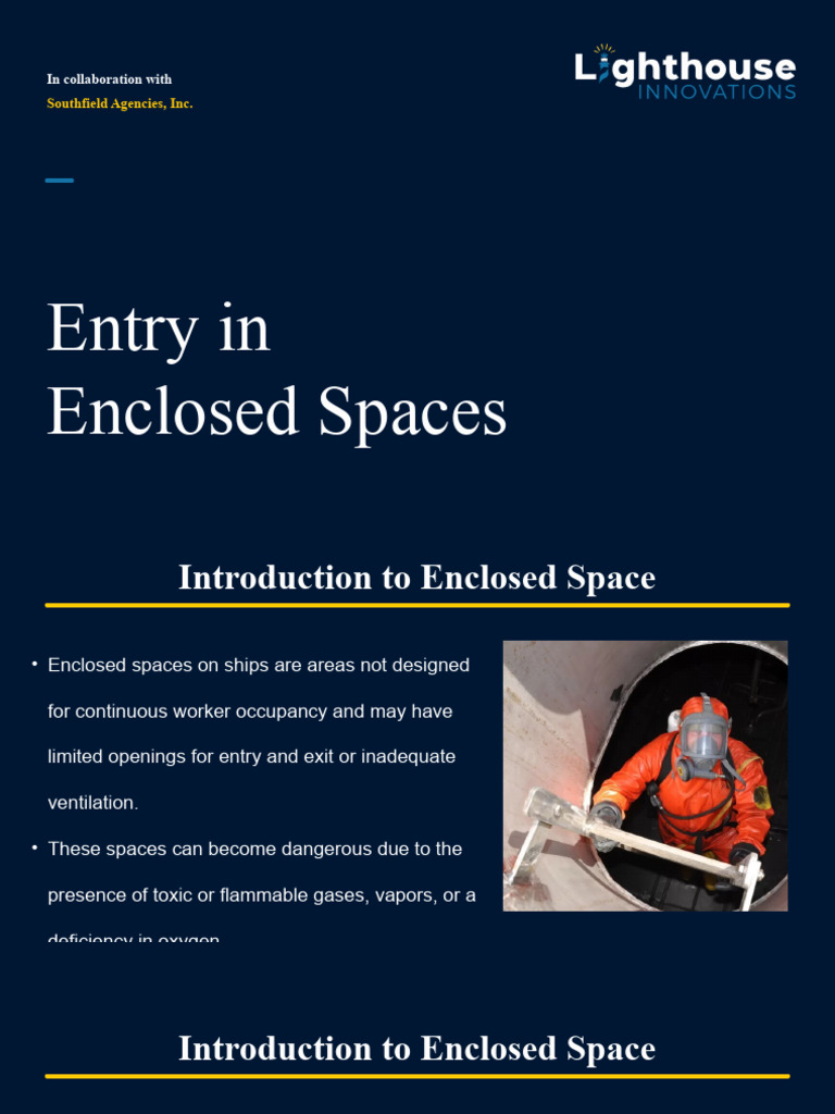 COSWP-Enclosed Space | PDF | Toxicity | Oxygen