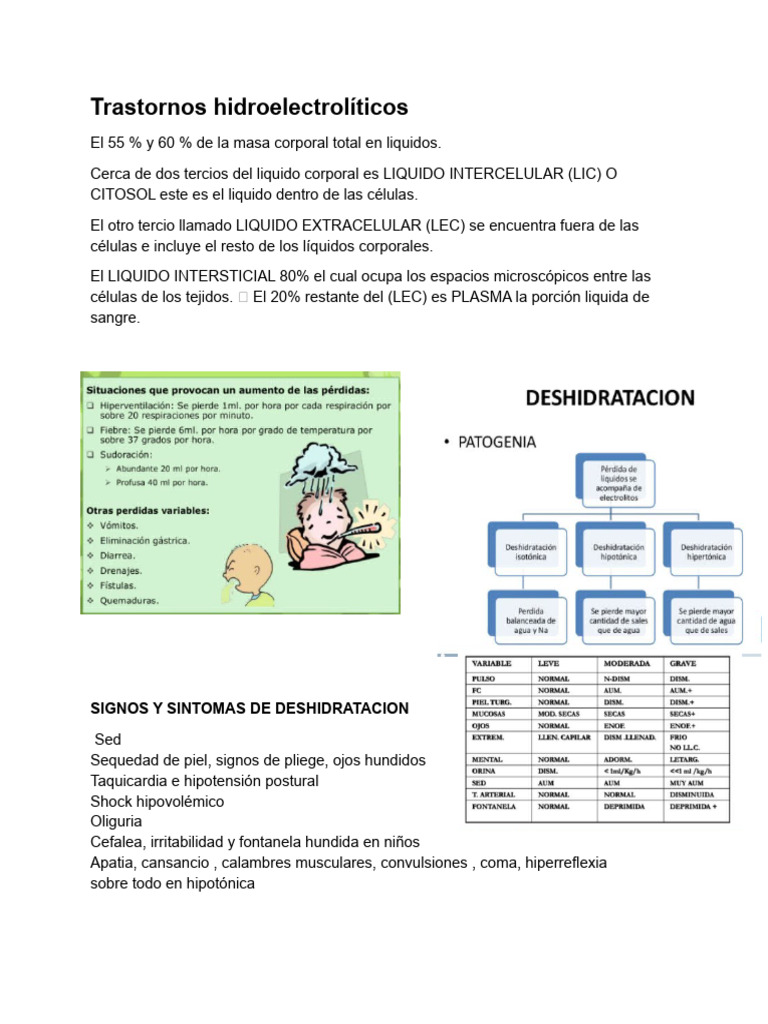 Trastornos hidroelectroliticos | Descargar gratis PDF | Electrólito | Sodio