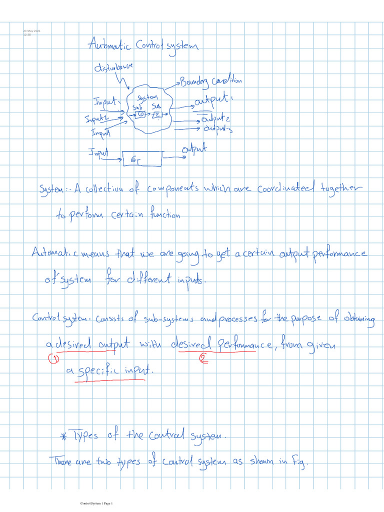 Automatic Control System Lecture 1 | PDF Automatic Control System Lecture 1 | PDF