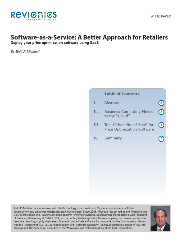 Revionics - White.paper. (Software As A Service A Better - Approach.for ...