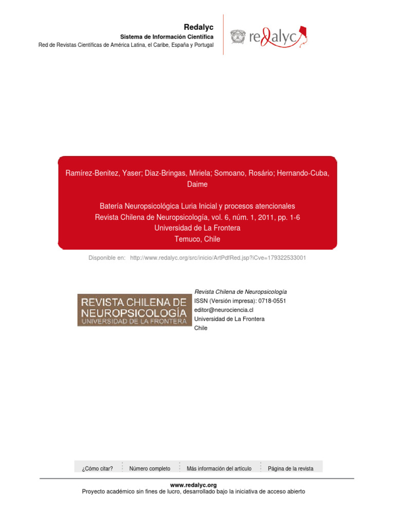 Luria Initial Neuropsychological Battery | PDF