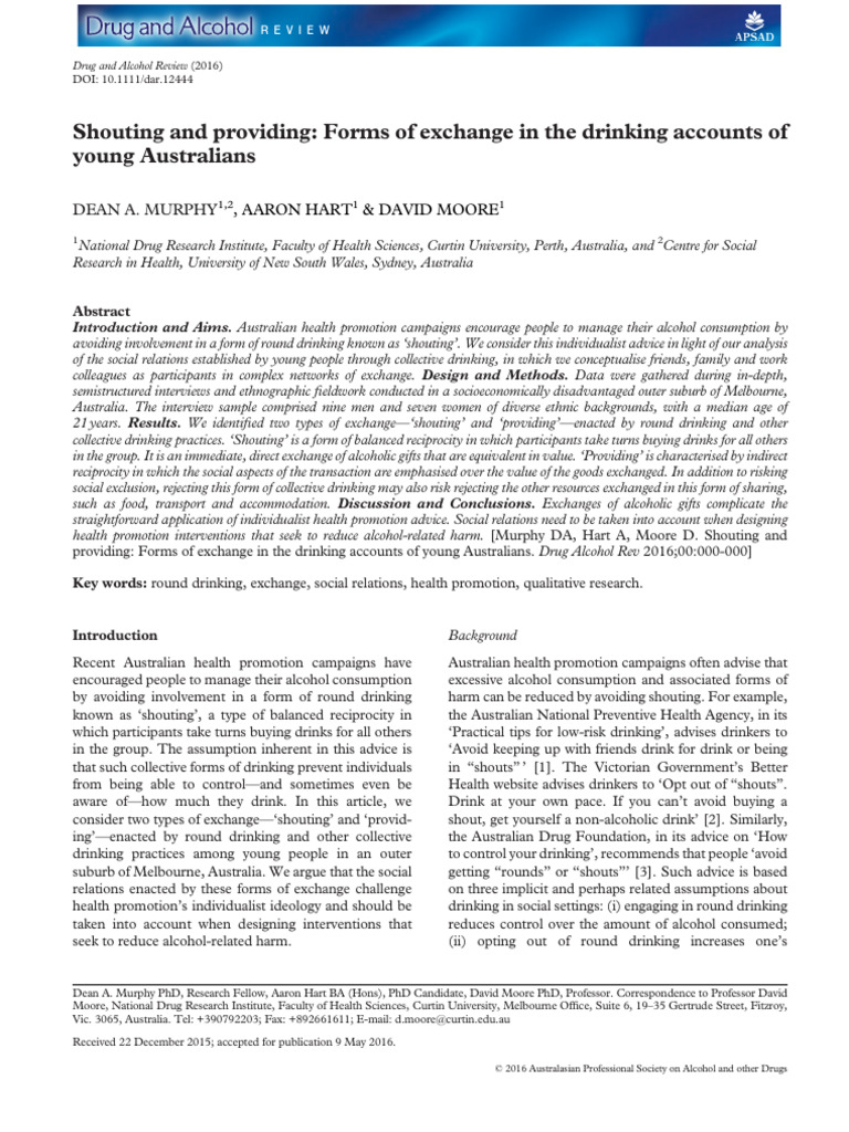 2016 - Drug Alcohol Rev - Murphy - Souting and Provinding Australia ...