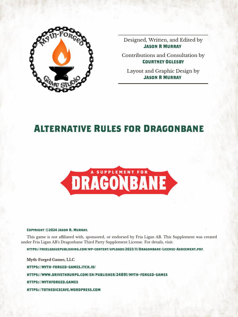 Alternate Rules For Dragonbane | PDF
