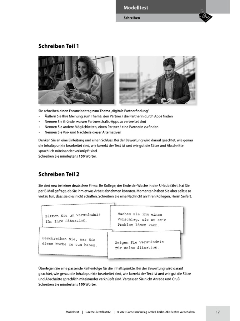 Schreiben - Einstufungstest Goethe B2 | PDF