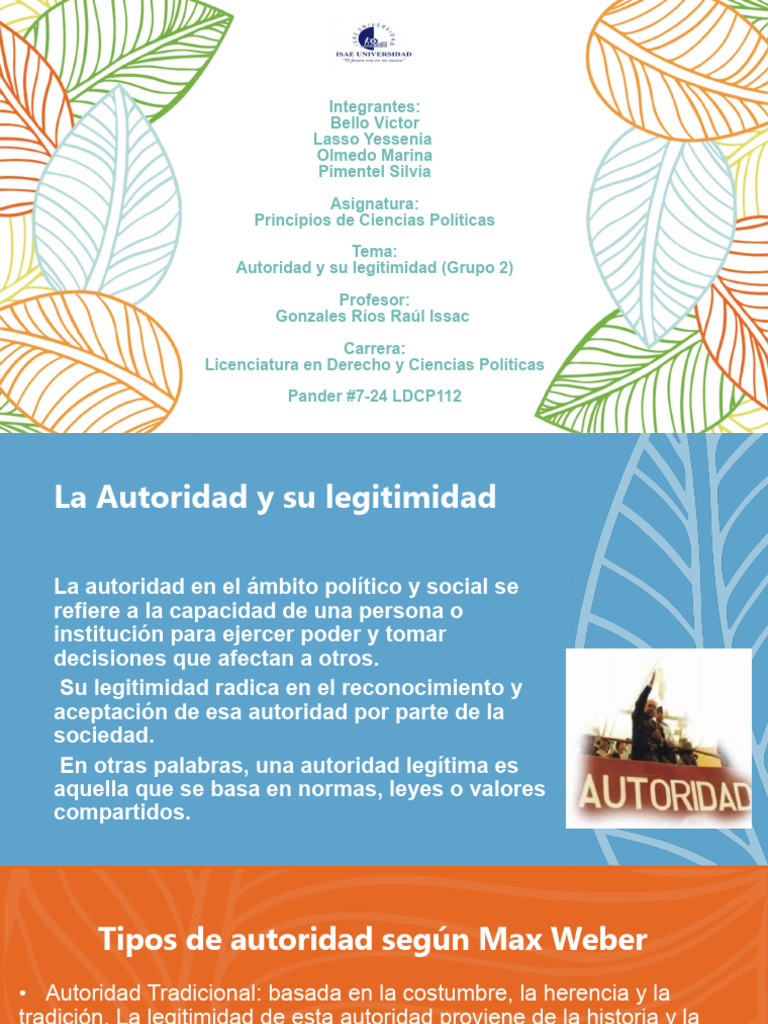 Power Point Autoridad y Su Legitimidad | PDF | Legitimidad (política ...