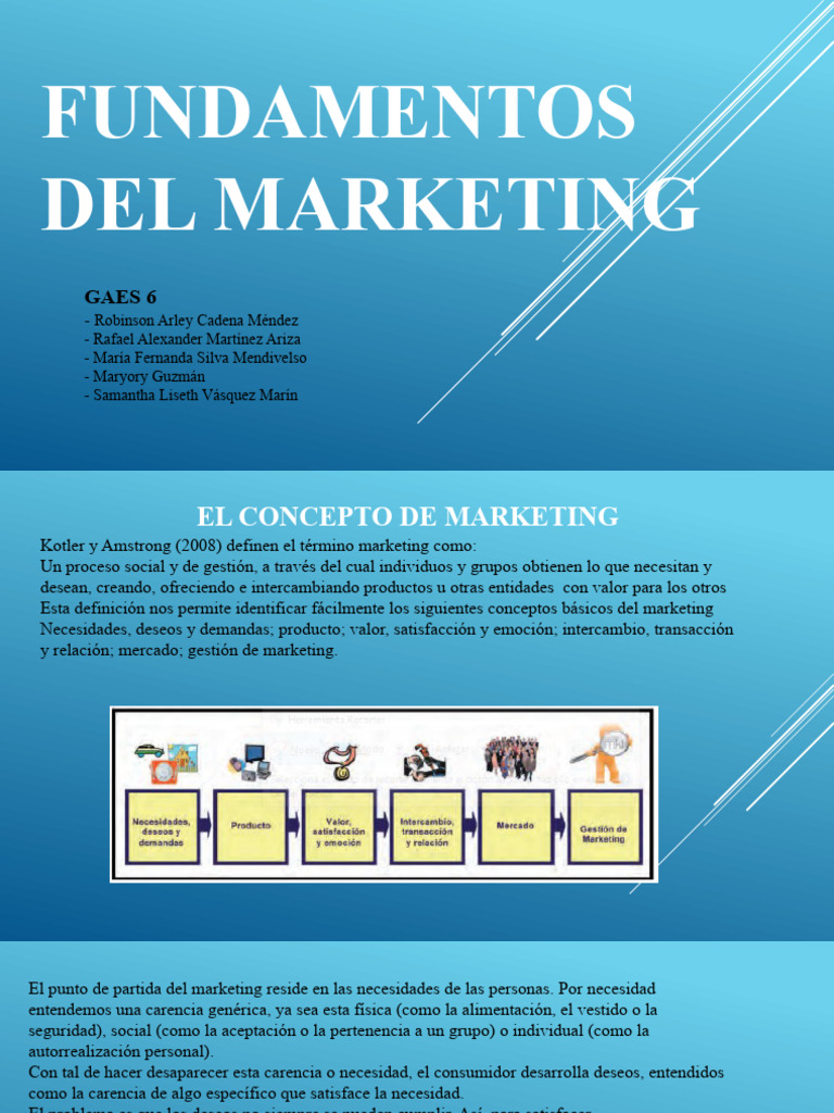 FUNDAMENTOS DEL MARKETING Gaes 6 | PDF | Marketing | Mercado (economía)