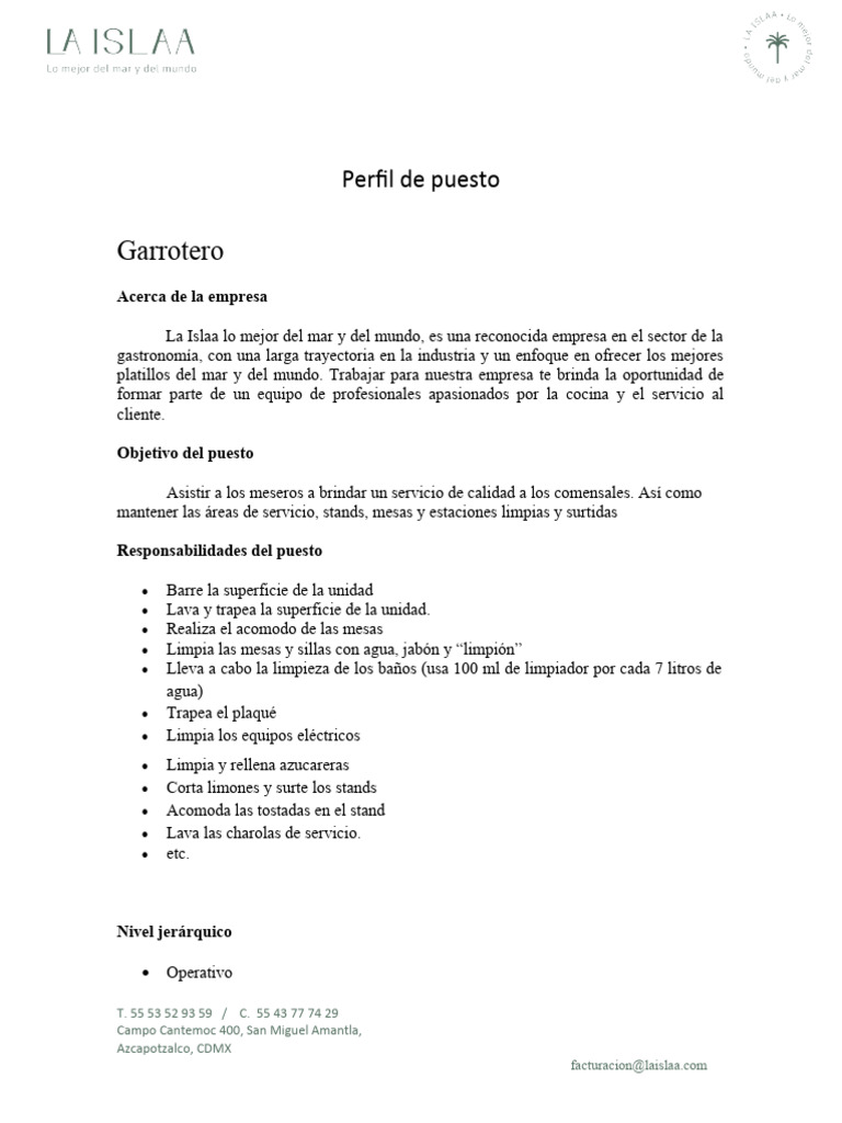 Perfil de Garrotero | PDF