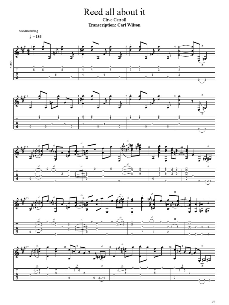 Guitar Tab for "Reed All About It" | PDF