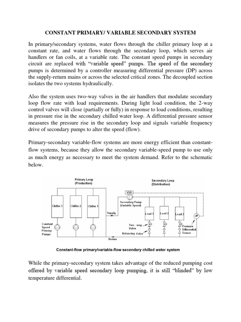 Primary/Secondary Chilled Water System Guide | PDF | Pump | Manufactured Goods