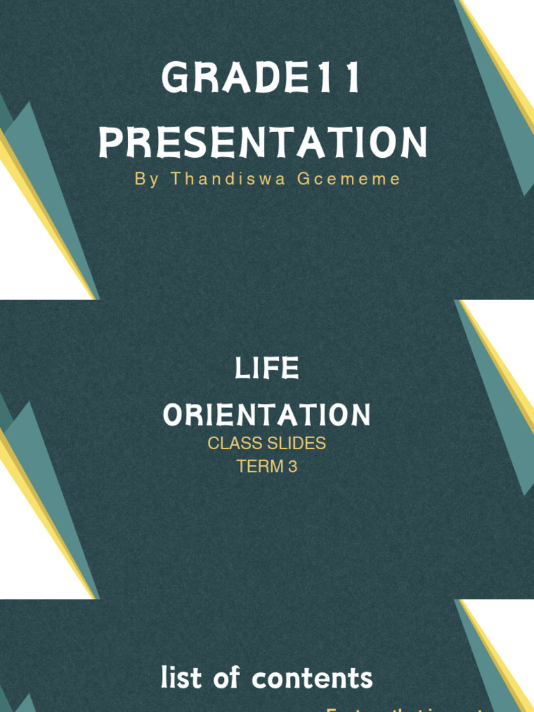 Grade 11 Life Orientation Class Slides Term 3 Chapter 6 | PDF | Foods ...