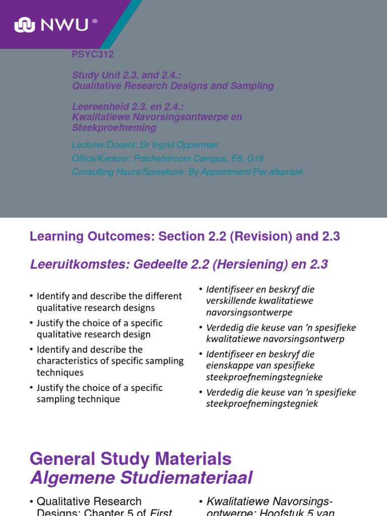 Psyc312 Su2 Lec4 Qual Design Sampling 2024 Final PDF | PDF