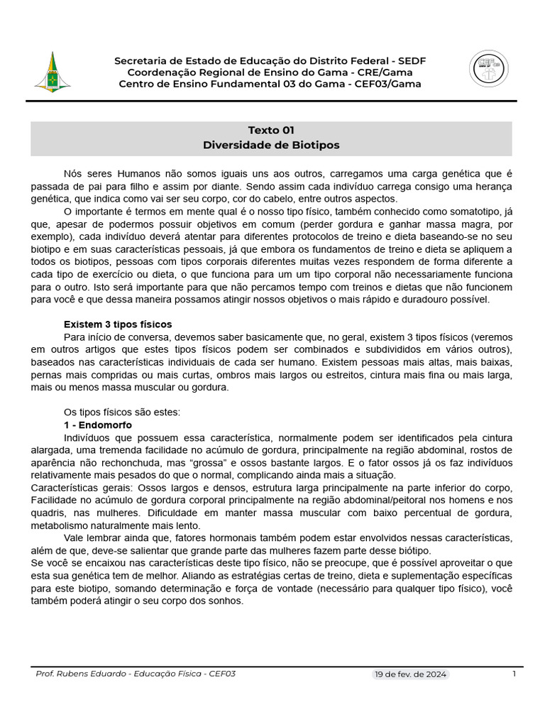 1BIM - Textos Didáticos - Atividades - 1º Bimestre | Download grátis ...