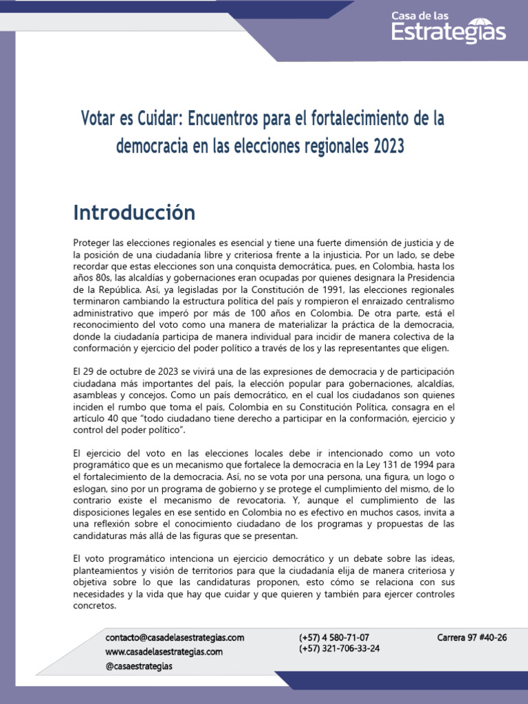 Guía Metodológica Talleres Votar Es Cuidar CDLE V.e3 | PDF | Democracia | Ideologías políticas