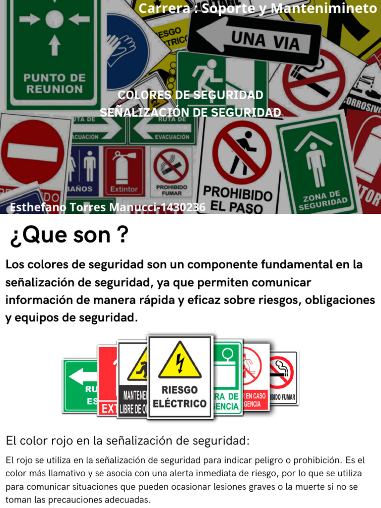 Colores de Seguridad. Señalización de Seguridad (1) | PDF | Color | Rojo